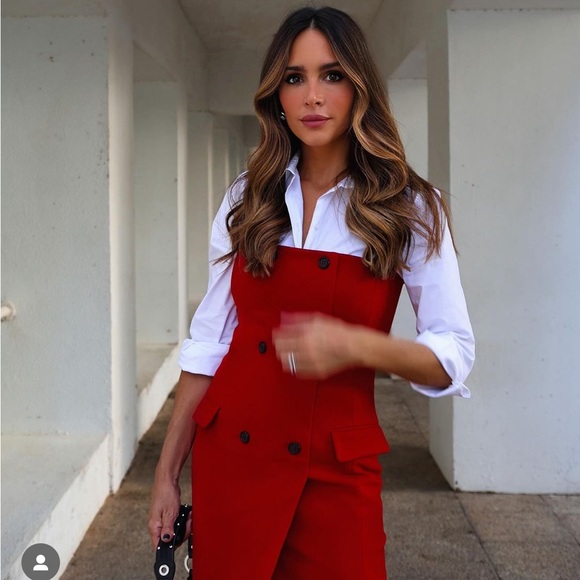 Zara | Dresses | Zara Red Off The Shoulder Midi Dress | Poshmark
